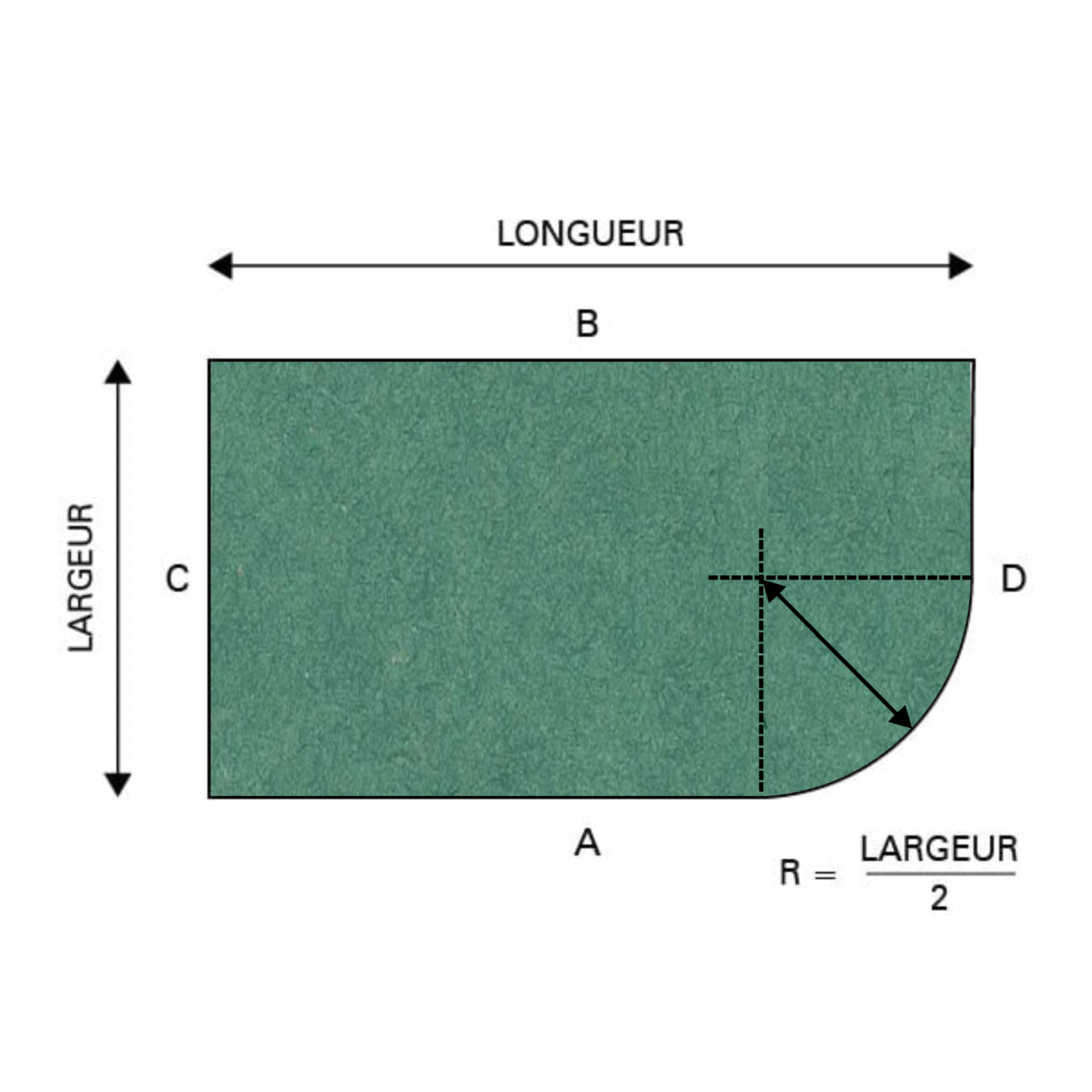 Panneau décoration sur mesure - Découpe arrondi à droite